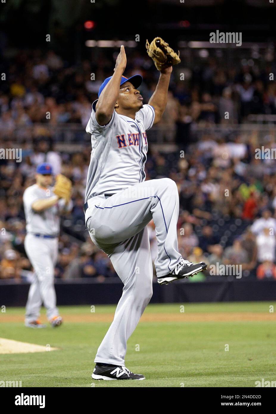 New York Mets closing pitcher Jenrry Mejia celebrates after the last ...