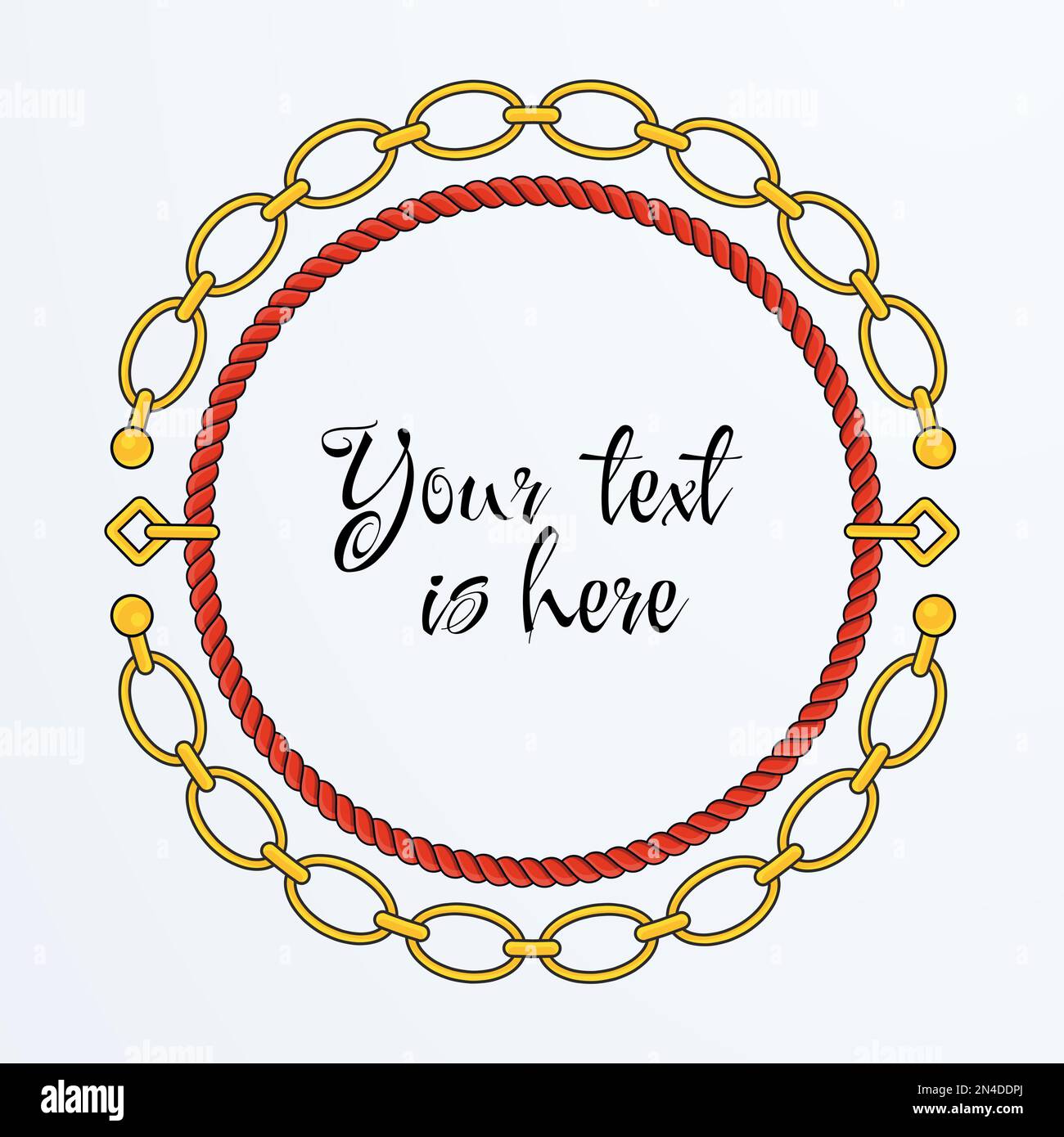 Round rope frame isolated on white background. Twisted cord Stock ...