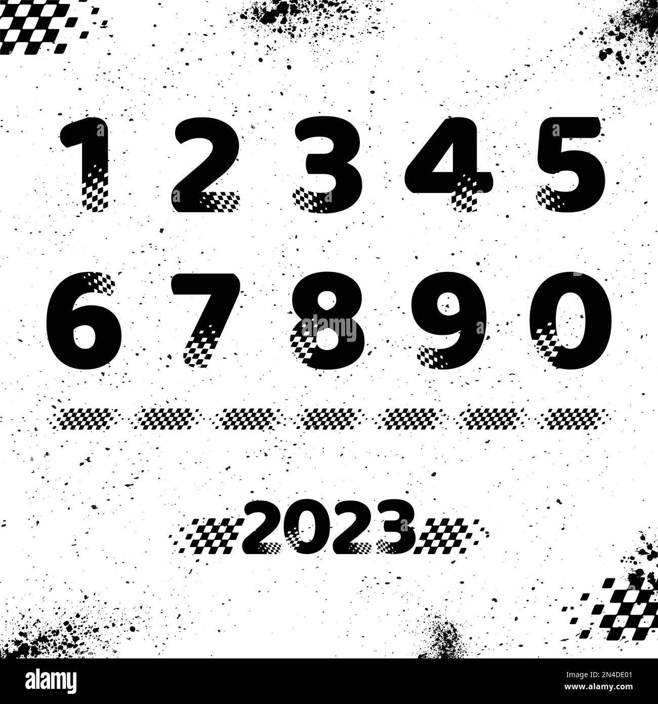 Race checkered flag numbers set Stock Vector Image & Art - Alamy