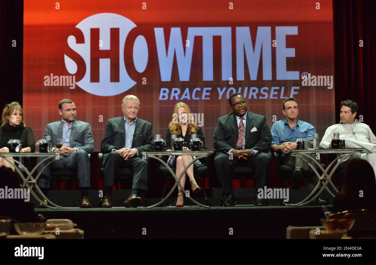 From left, Executive Producer Ann Biderman, Liev Schreiber, Jon Voight ...