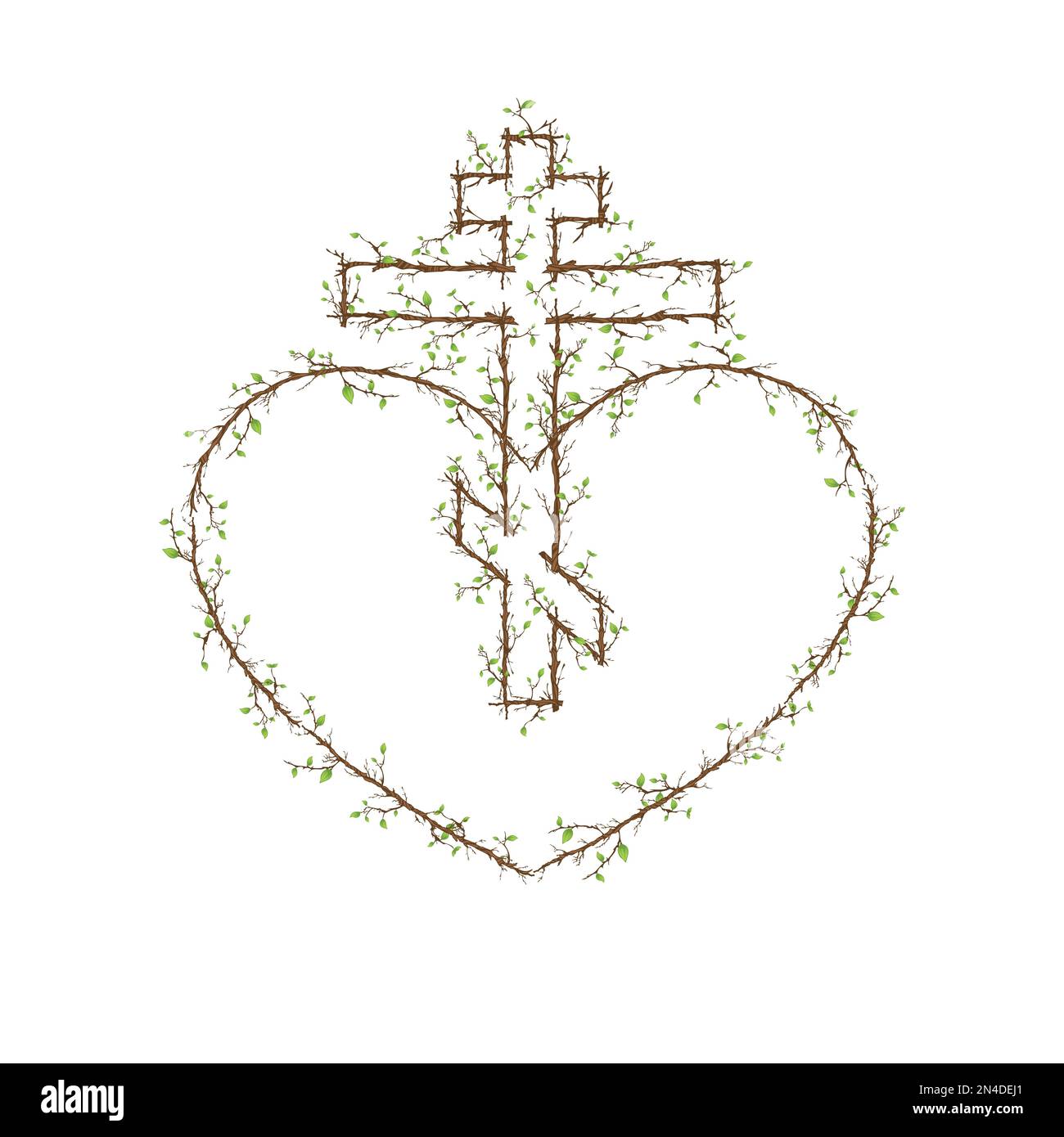 Wooden church of the holy heart of jesus Stock Vector Images - Alamy