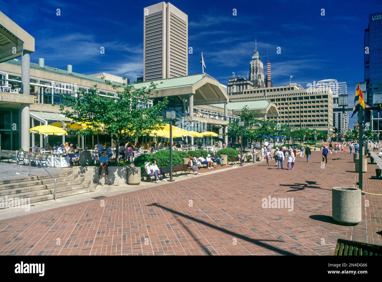 1989 HISTORICAL INNER HARBOR BALTIMORE SKYLINE MARYLAND USA Stock Photo ...