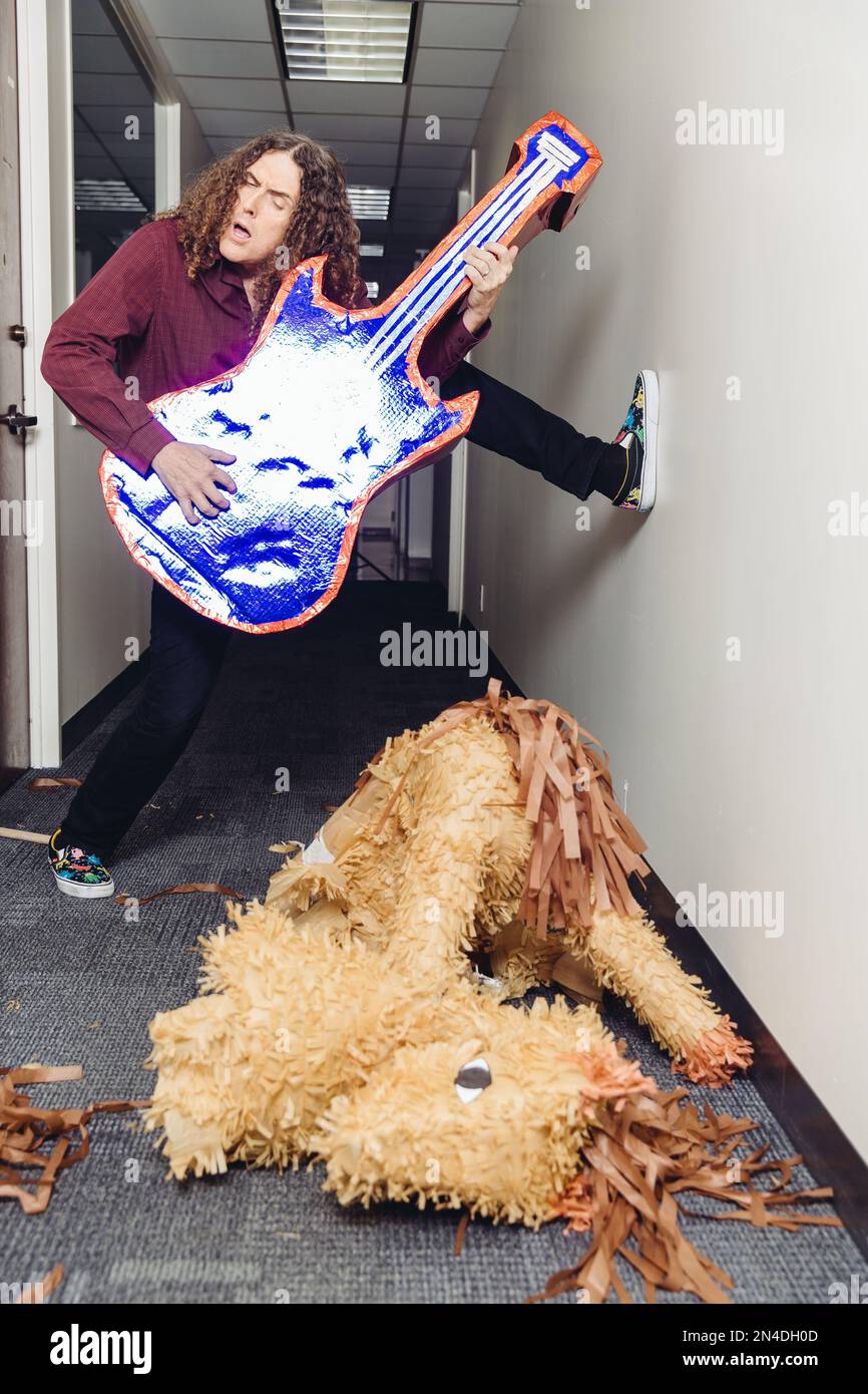 Weird Al Yankovic poses for a portrait during an interview on Thursday ...