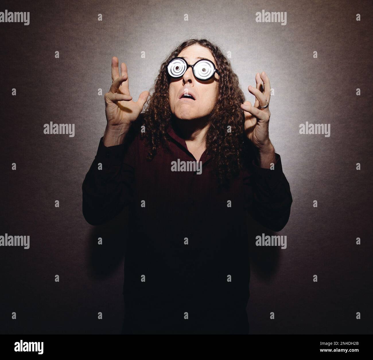 Weird Al Yankovic poses for a portrait during an interview on Thursday ...