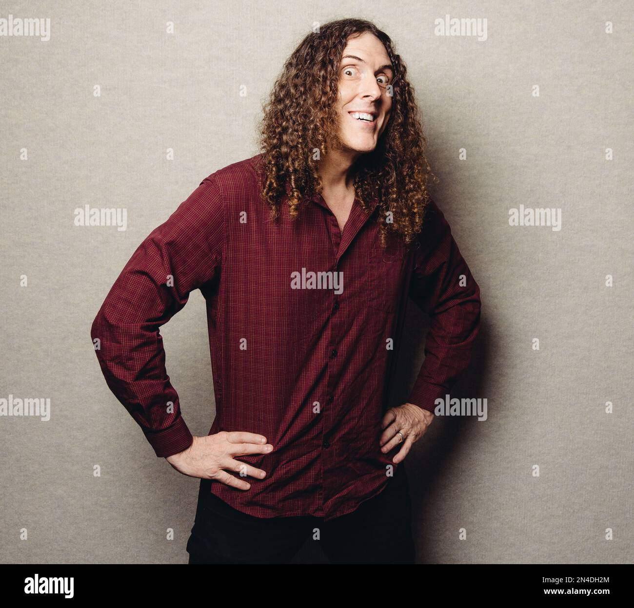 Weird Al Yankovic poses for a portrait during an interview on Thursday ...