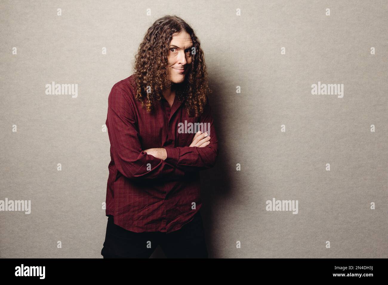 Weird Al Yankovic poses for a portrait during an interview on Thursday ...