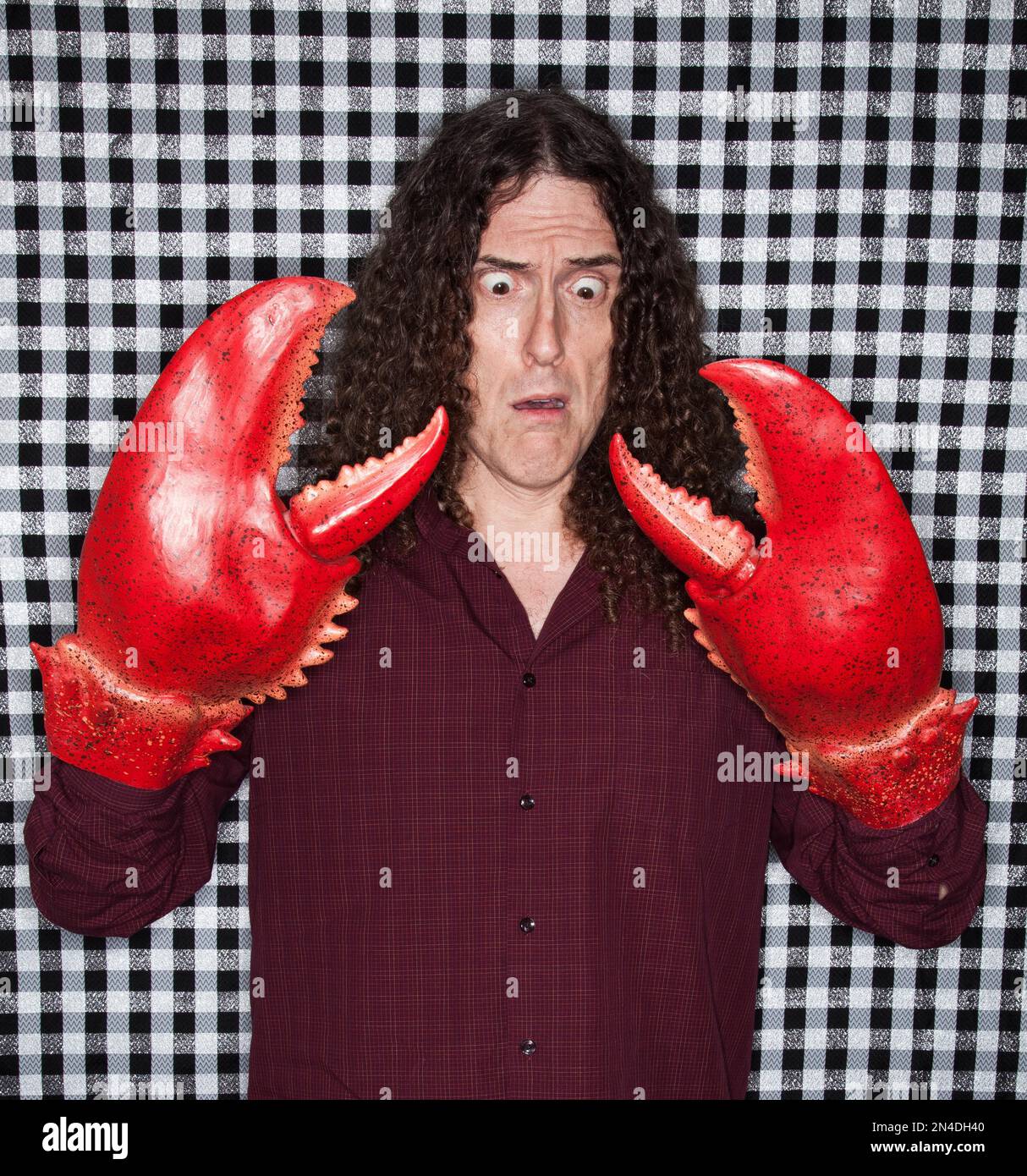 Weird Al Yankovic poses for a portrait during an interview on Thursday ...