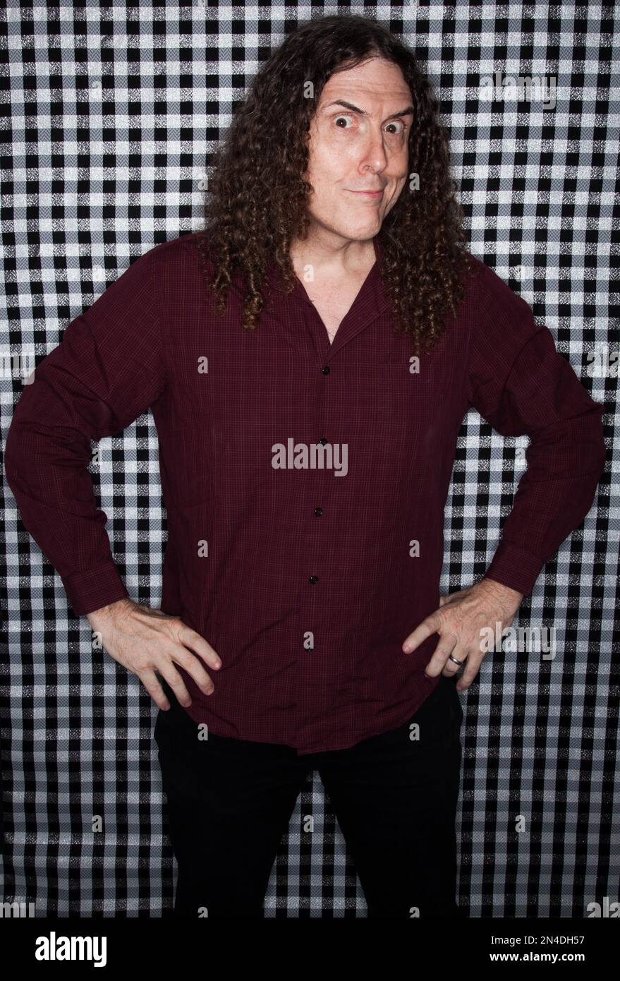 Weird Al Yankovic poses for a portrait during an interview on Thursday ...