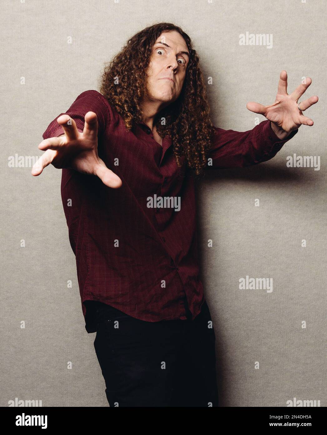 Weird Al Yankovic poses for a portrait during an interview on Thursday ...