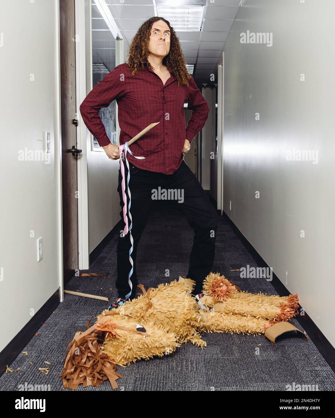 Weird Al Yankovic poses for a portrait during an interview on Thursday ...