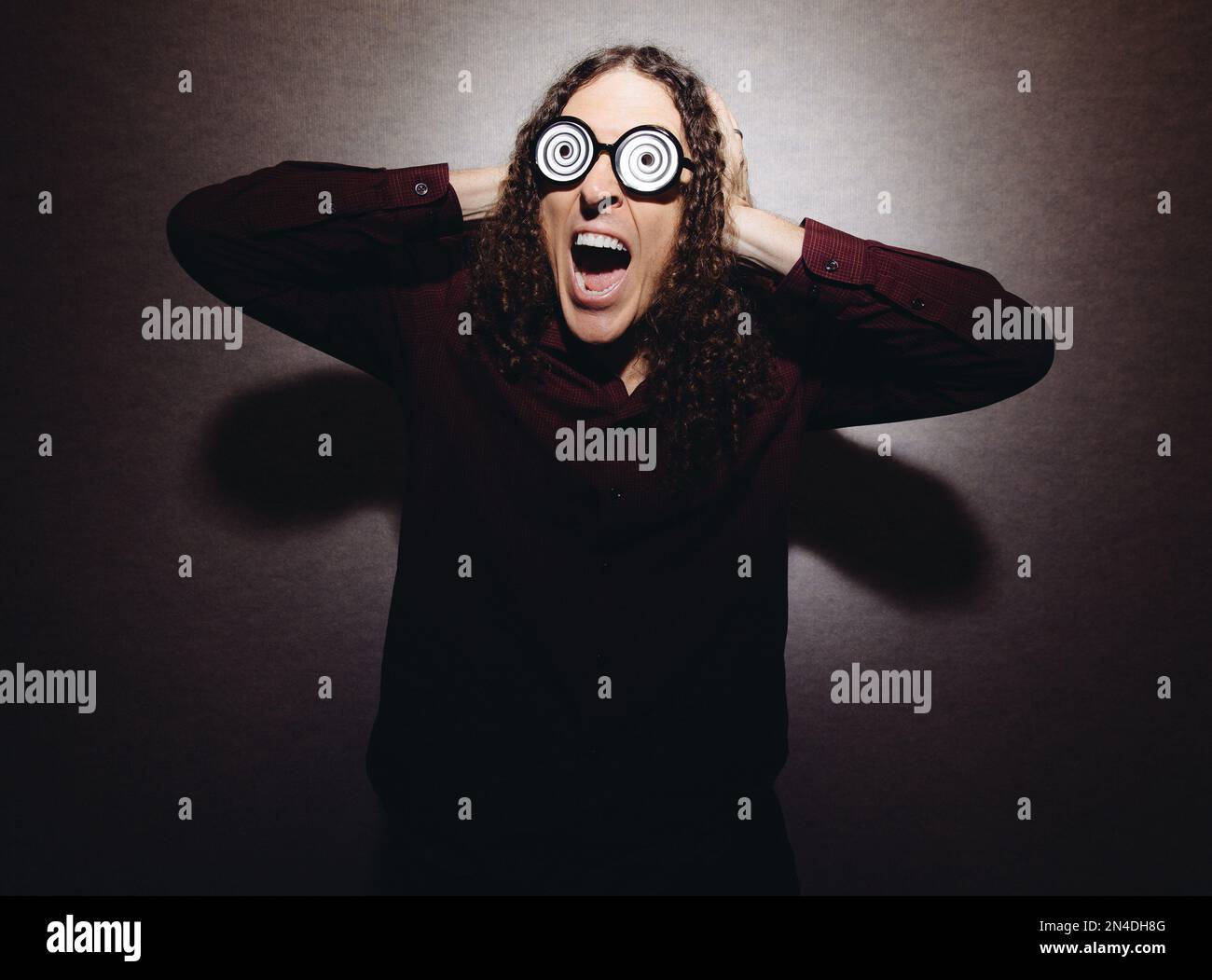 Weird Al Yankovic poses for a portrait during an interview on Thursday ...