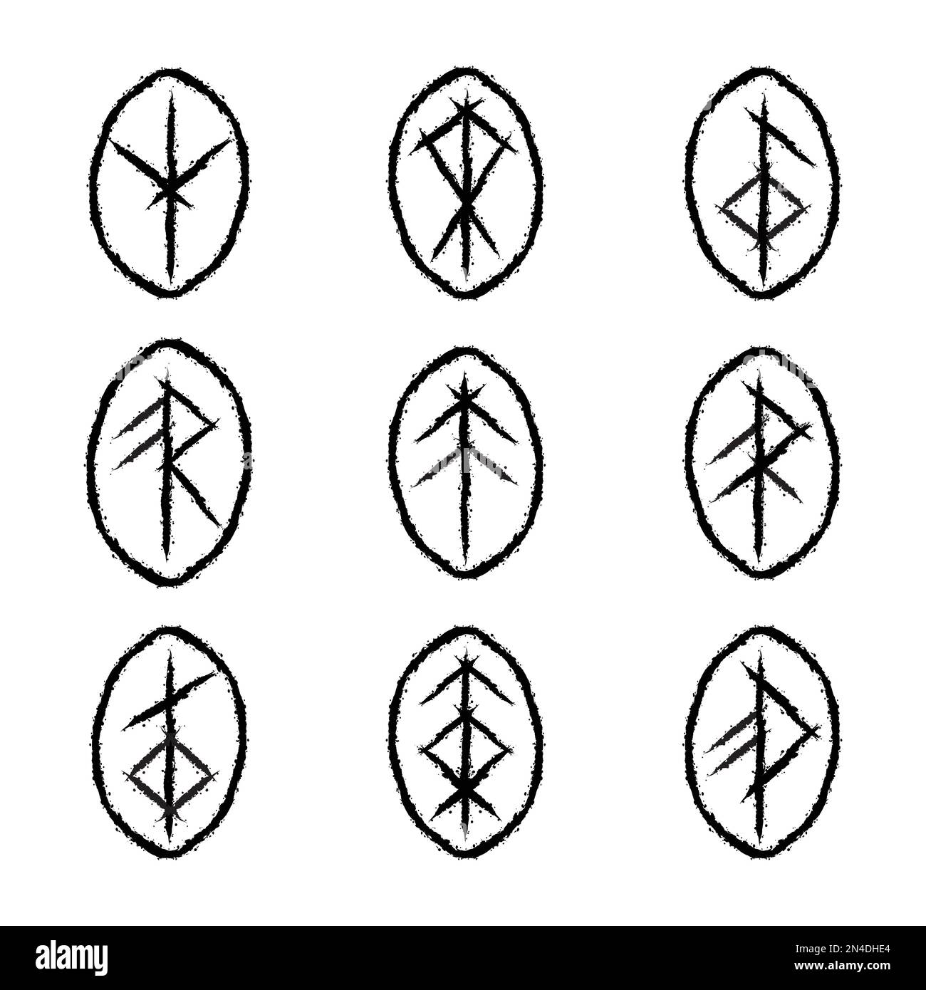 Ink brush bind runes set Stock Vector Image & Art - Alamy