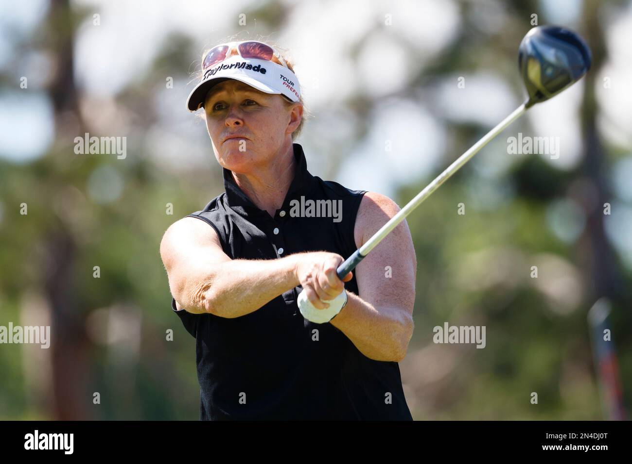 Kim Williams tees off on the 15th hole during the the first round of ...