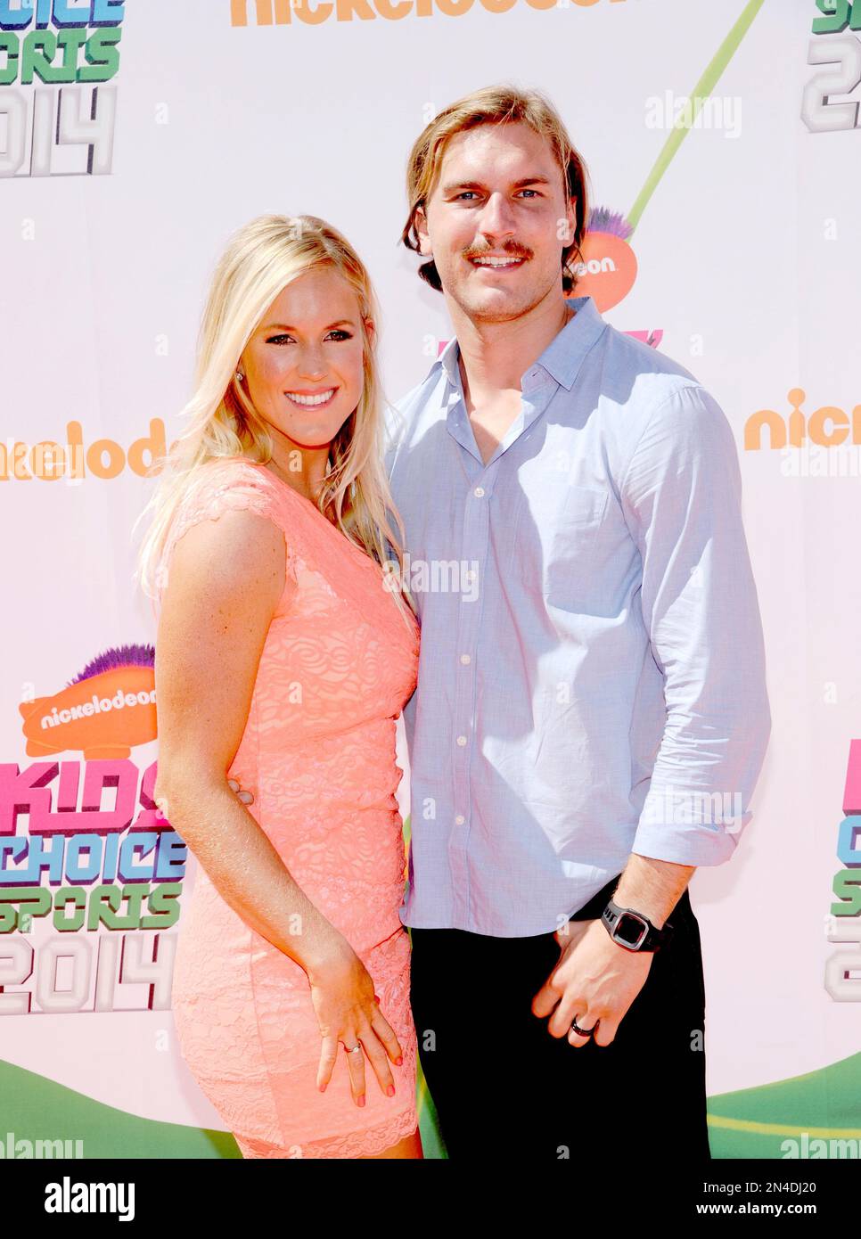 Bethany Hamilton, left, and Adam Dirks arrive at the Kids' Choice ...