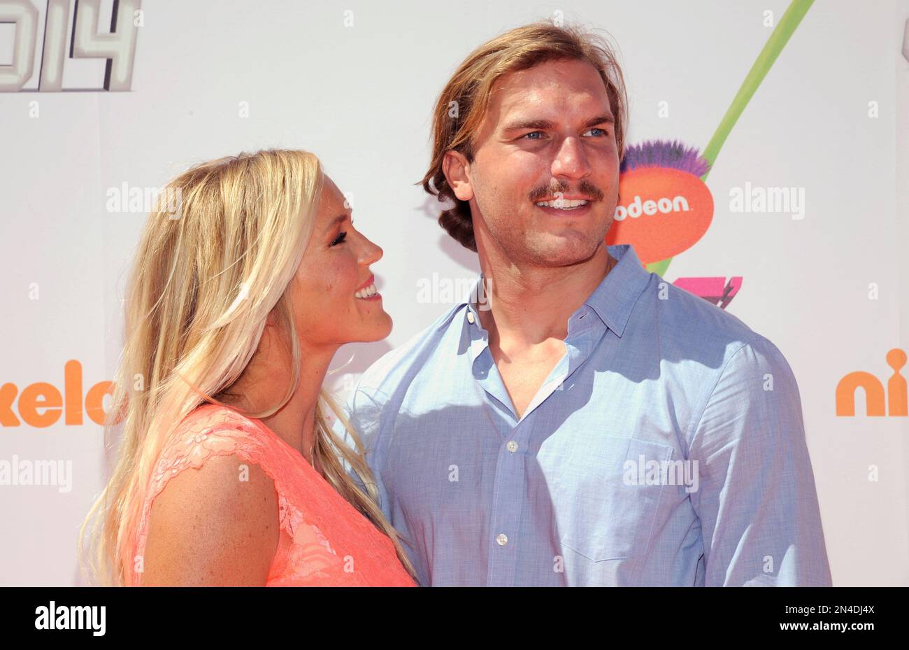 Bethany Hamilton, left, and Adam Dirks arrive at the Kids' Choice ...