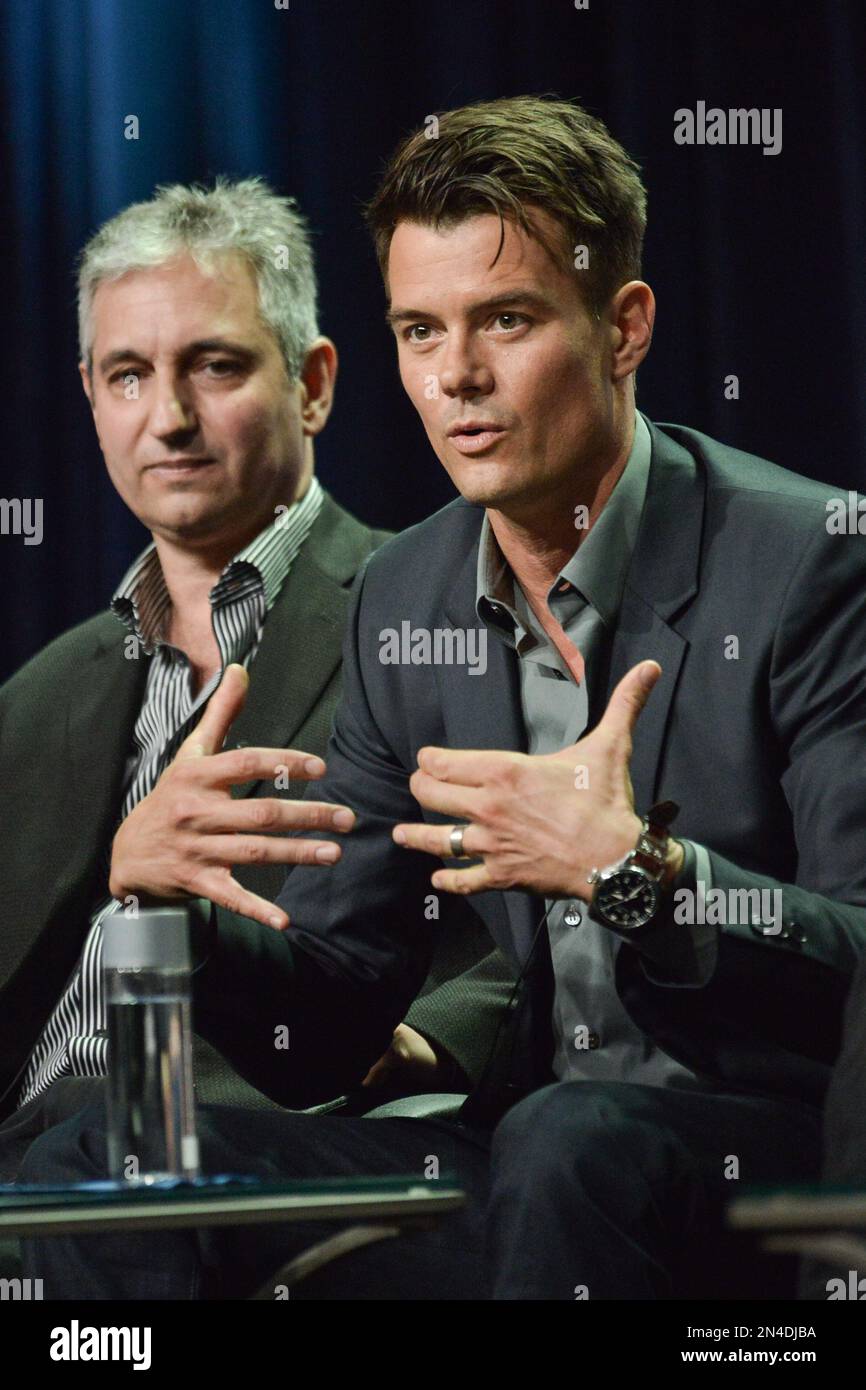 Producer David Shore, left, and Josh Duhamel onstage during the "Battle ...