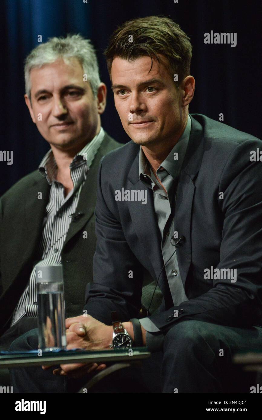 Producer David Shore, left, and Josh Duhamel onstage during the "Battle ...