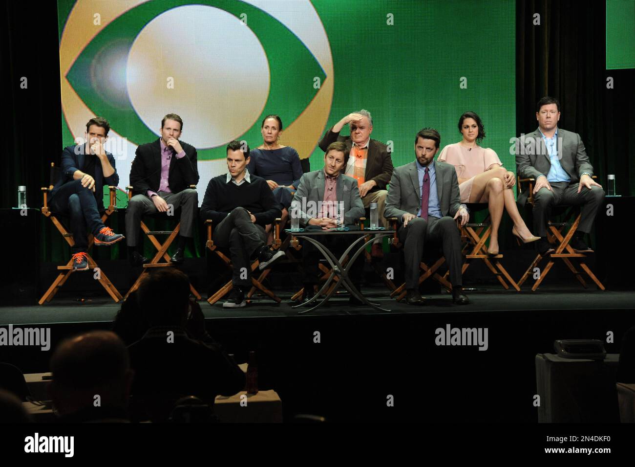 From left, Joey McIntyre, Tyler Ritter, Laurie Metcalf, Will Gluck ...