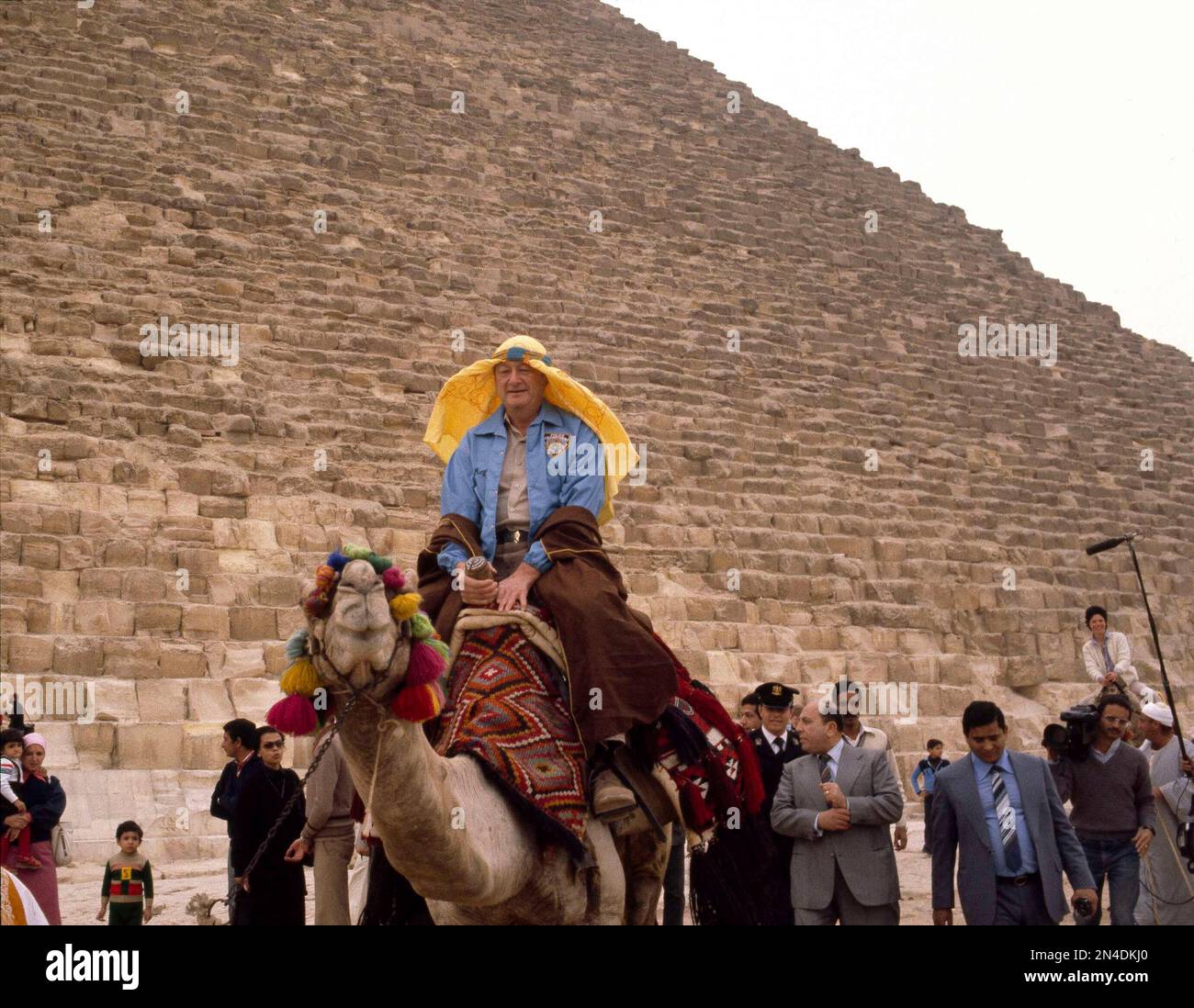 New York City Mayor Edward I. Koch is pictured touring the pyramids and ...