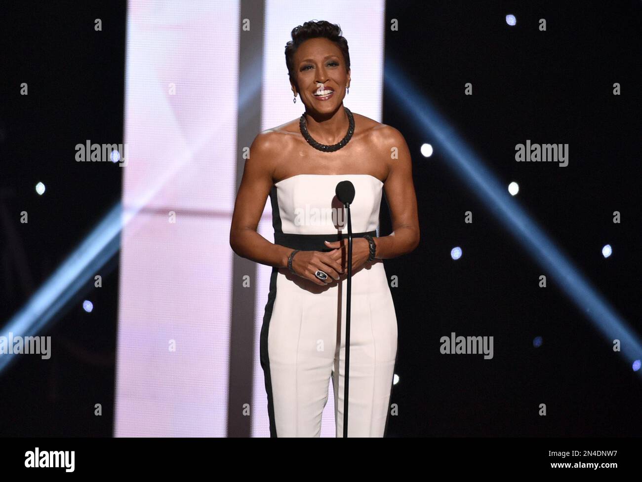 Robin Roberts speaks on stage at the ESPY Awards at the Nokia Theatre ...