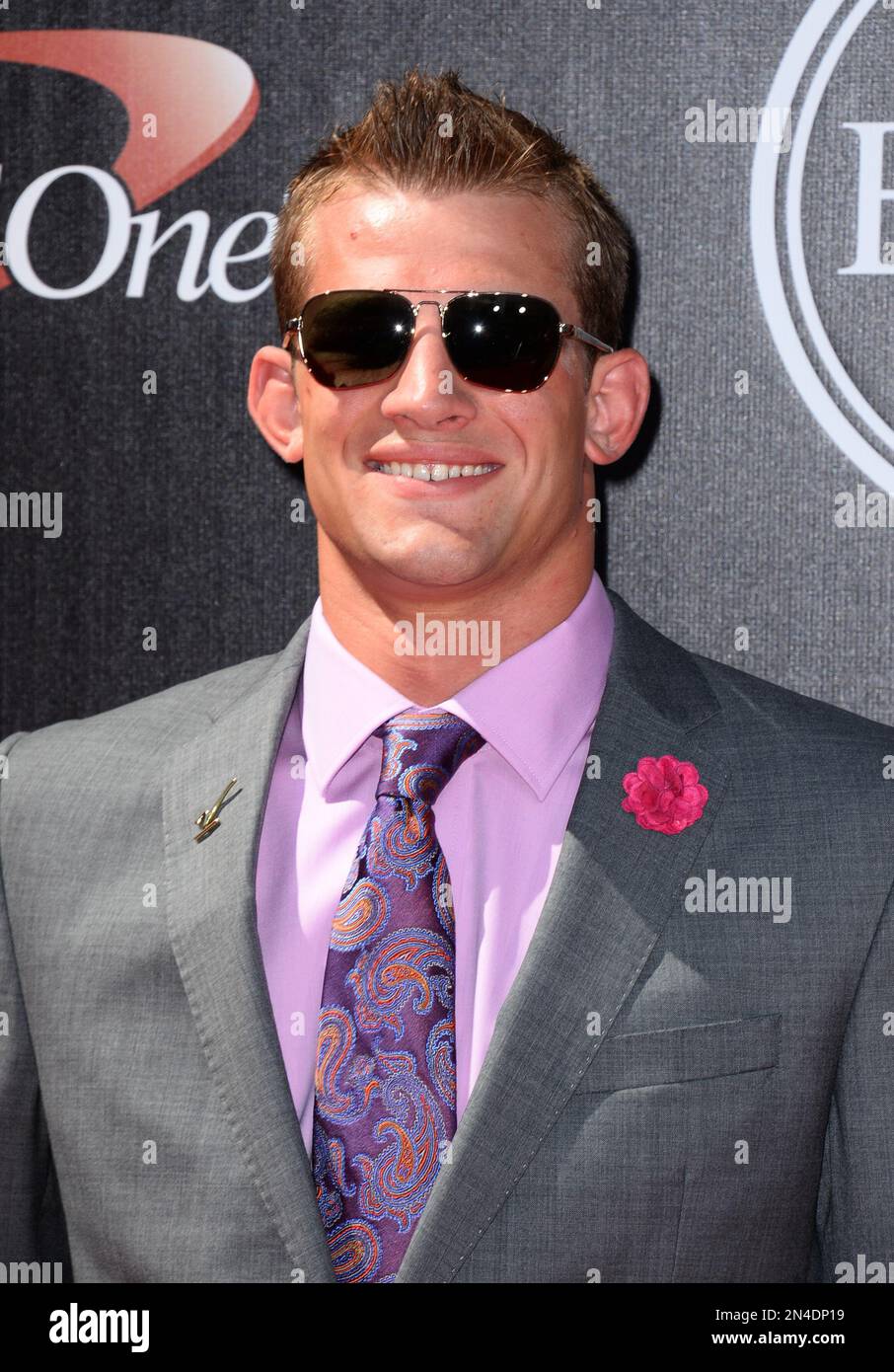 Wrestler David Taylor arrives at the ESPY Awards at the Nokia Theatre ...