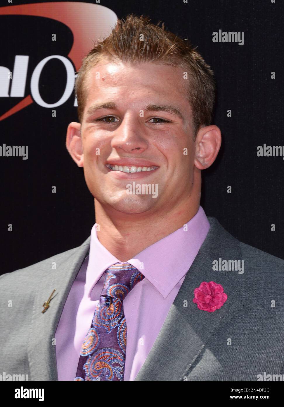 Wrestler David Taylor arrives at the ESPY Awards at the Nokia Theatre ...