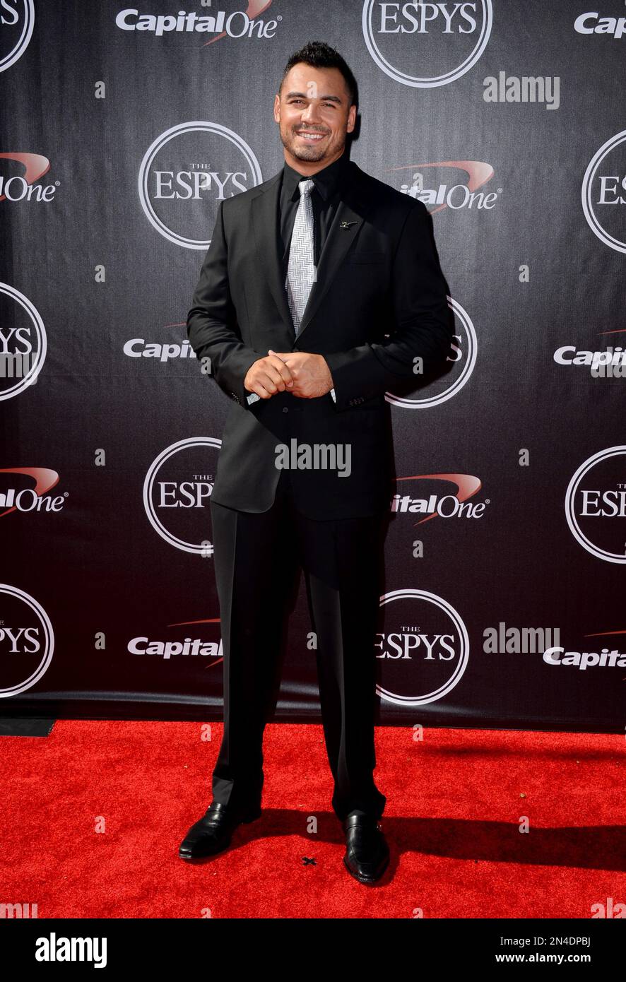 Joseph Fauria of the Detroit Lions arrives at the ESPY Awards at the ...