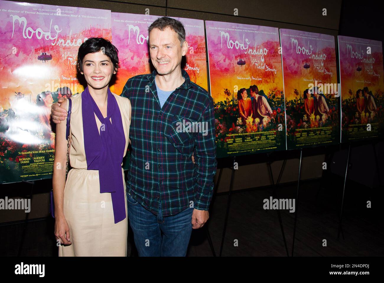 Audrey Tautou and director Michel Gondry attend the premiere of "Mood ...