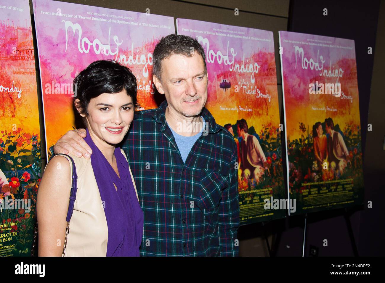 Audrey Tautou and director Michel Gondry attend the premiere of "Mood ...