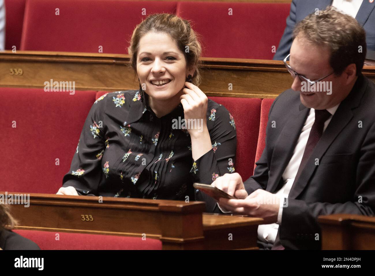 Deputies, Maud Bregeon and Sylvain Maillard attend a session of ...