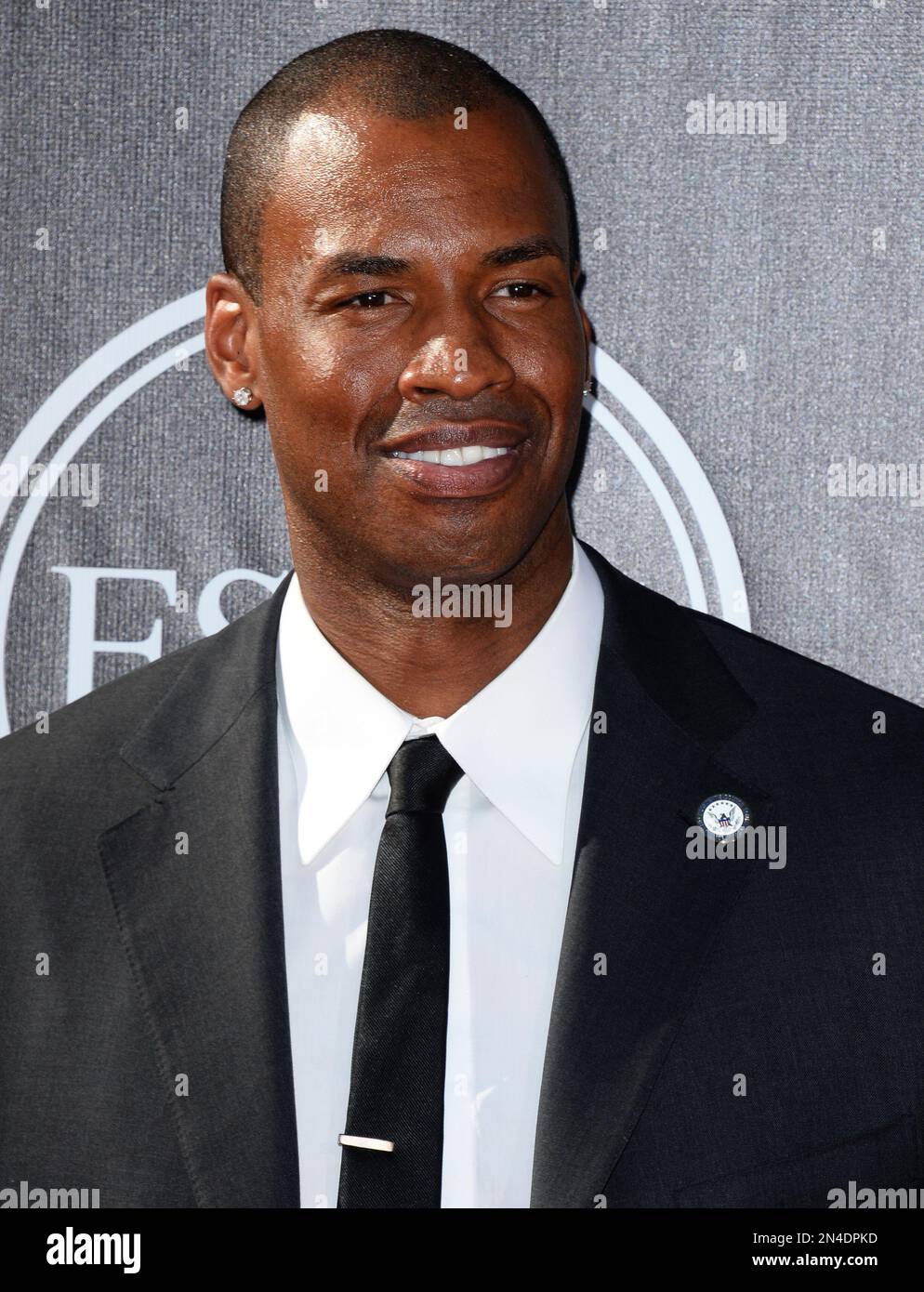 New Jersey Nets' Jason Collins arrives at the ESPY Awards at the Nokia ...