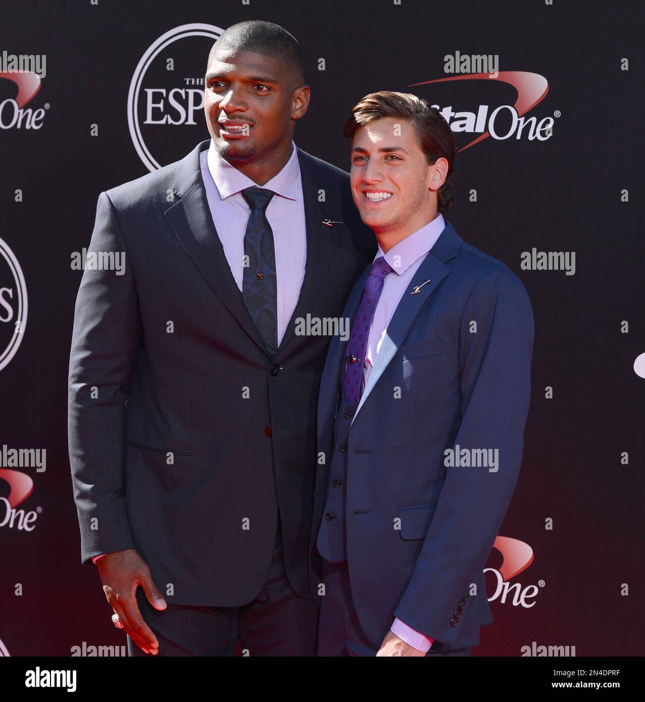 St. Louis Rams' Michael Sam and Vito Cammisano arrive at the ESPY ...