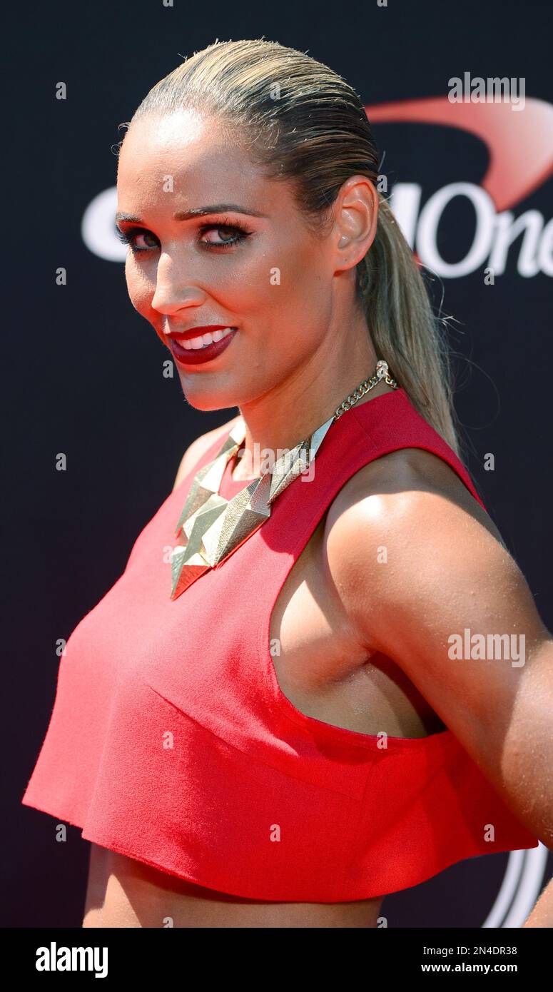Olympian bobsledder Lolo Jones arrives at the ESPY Awards at the Nokia ...