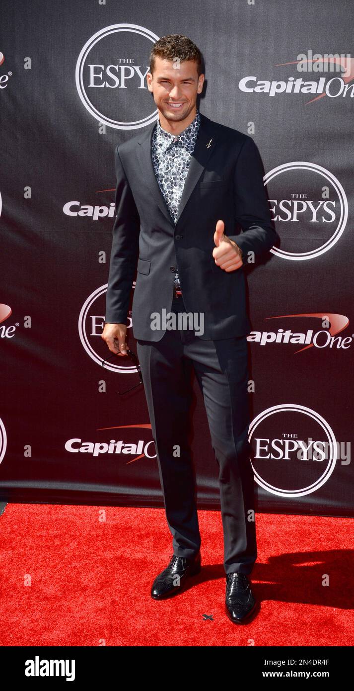Tennis player Grigor Dimitrov arrives at the ESPY Awards at the Nokia ...