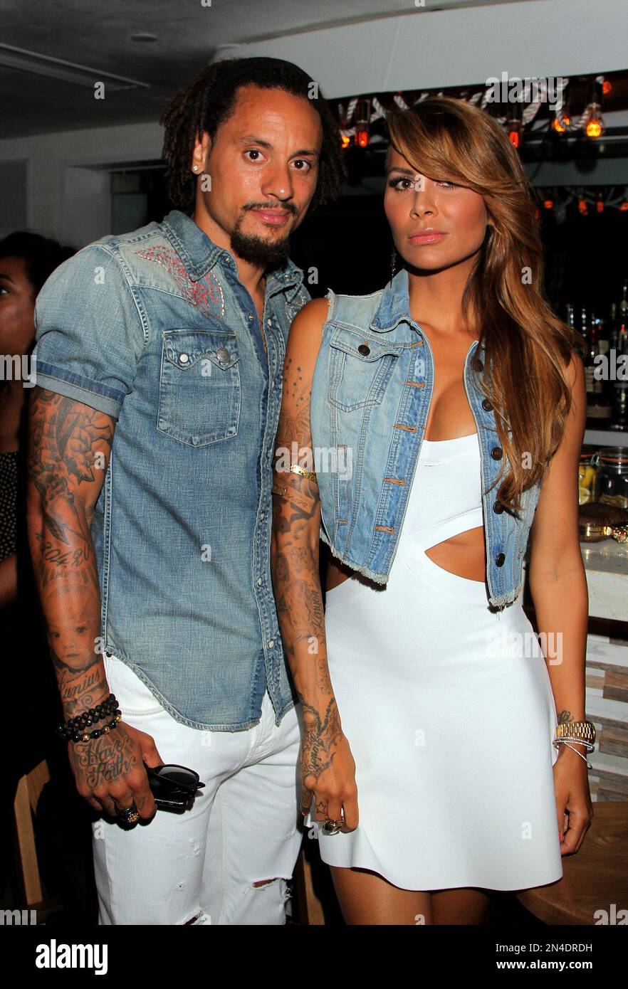 Jermaine Jones and Sarah Jones seen at Audi Celebrates Jermaine Jones ...