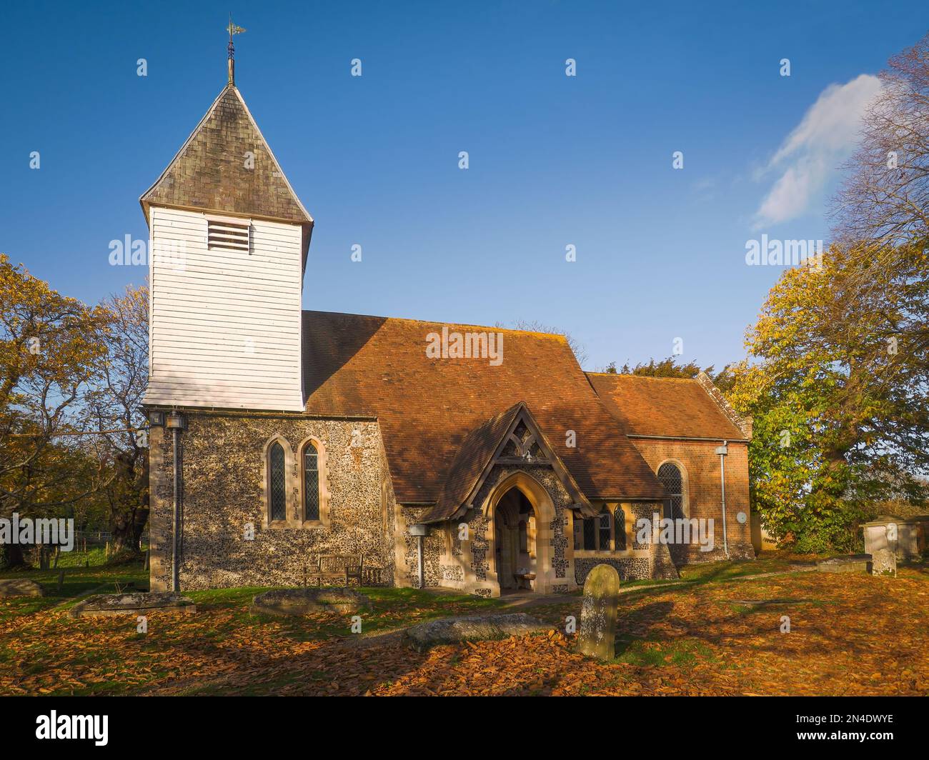 St Denys Church in Stanford Dingley, main part was built 12th century ...