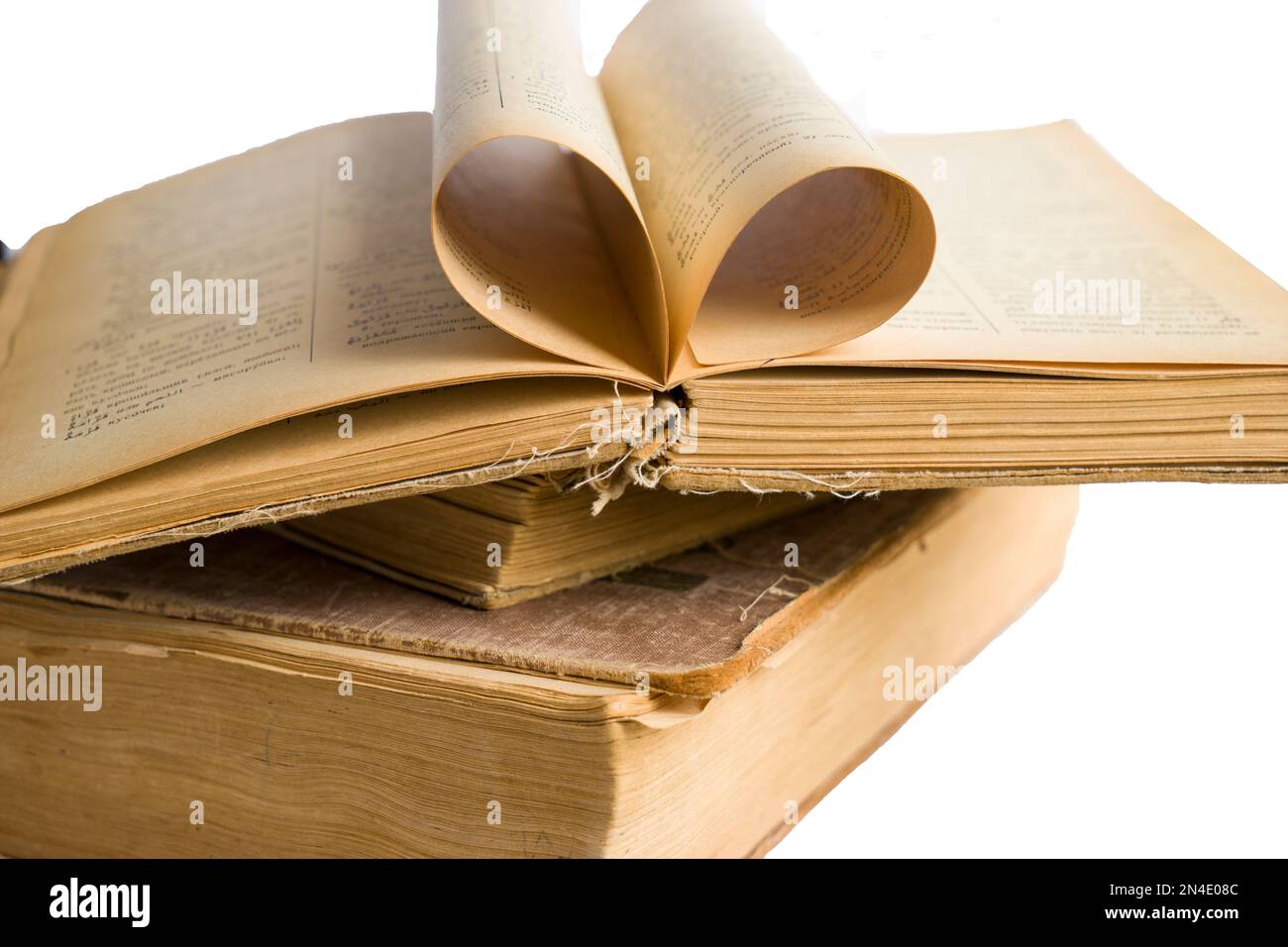 Old open arabian book isolated on white,close up Stock Photo - Alamy