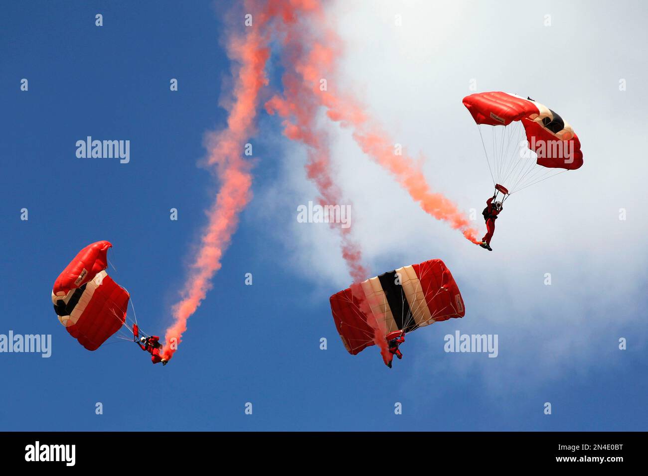 The British Army's Parachute Regiment display team, the Red Devils ...