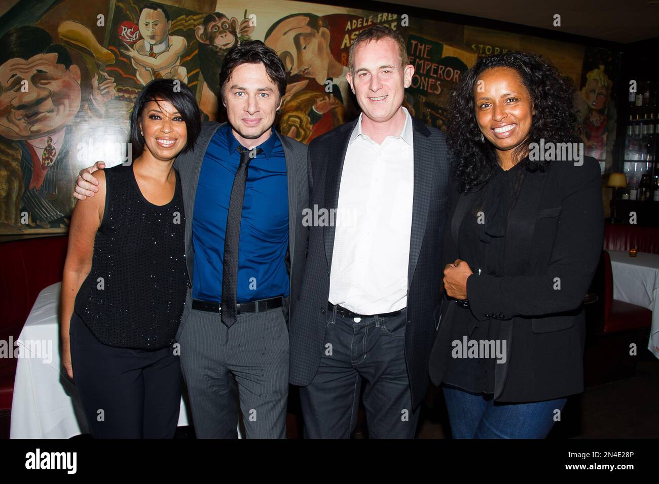 Christine Birch, from left, Zach Braff, Peter Schlessel and Adriene ...