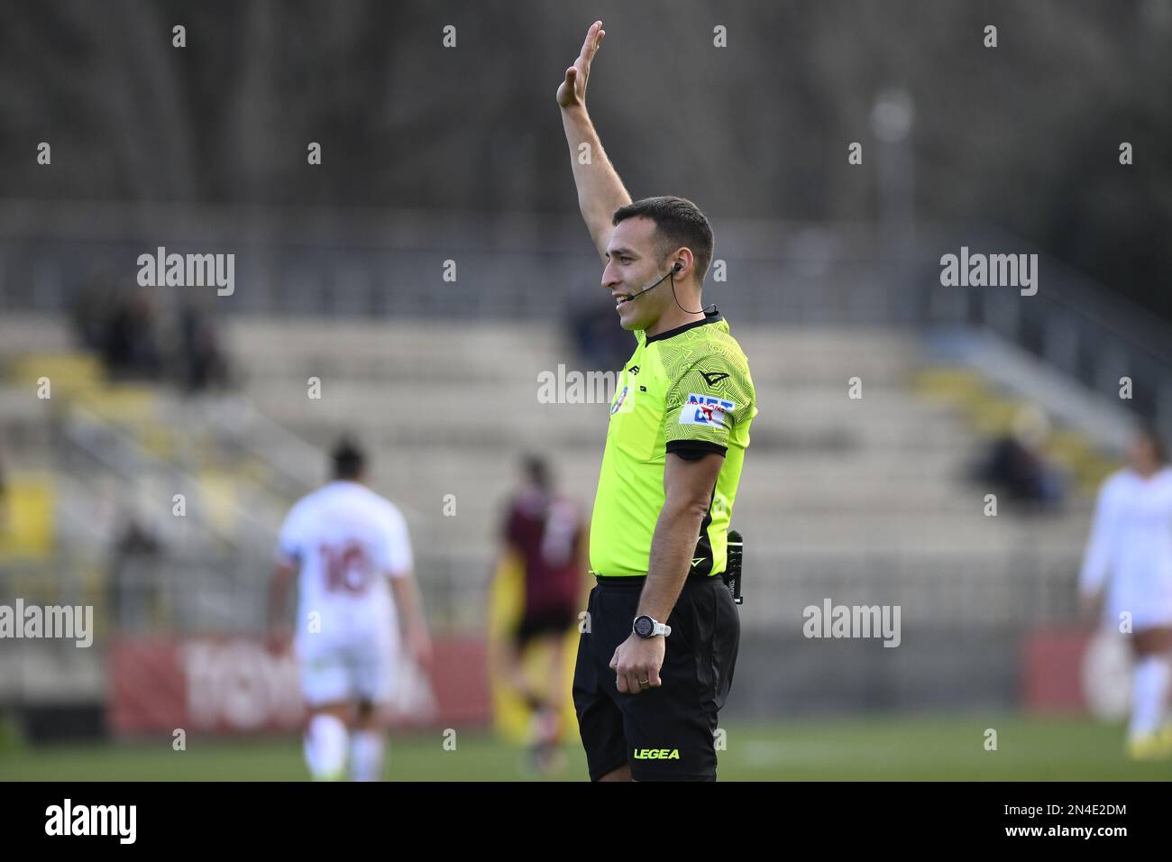 Rome, Italy. 08th Feb, 2023. Referee Giuseppe Mucera during the second ...