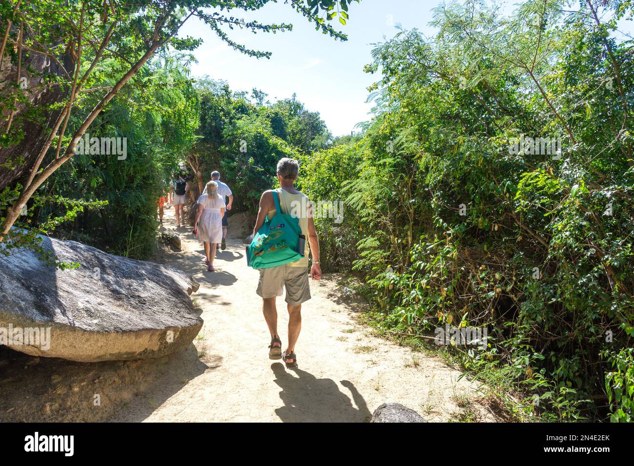 Walking track to beaches at The Baths National Park, Virgin Gorda, The ...