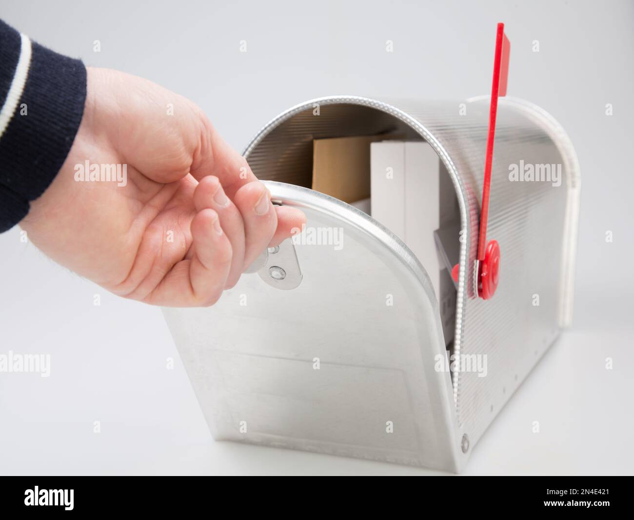 post mailbox letter hand composition with images of human hand ...