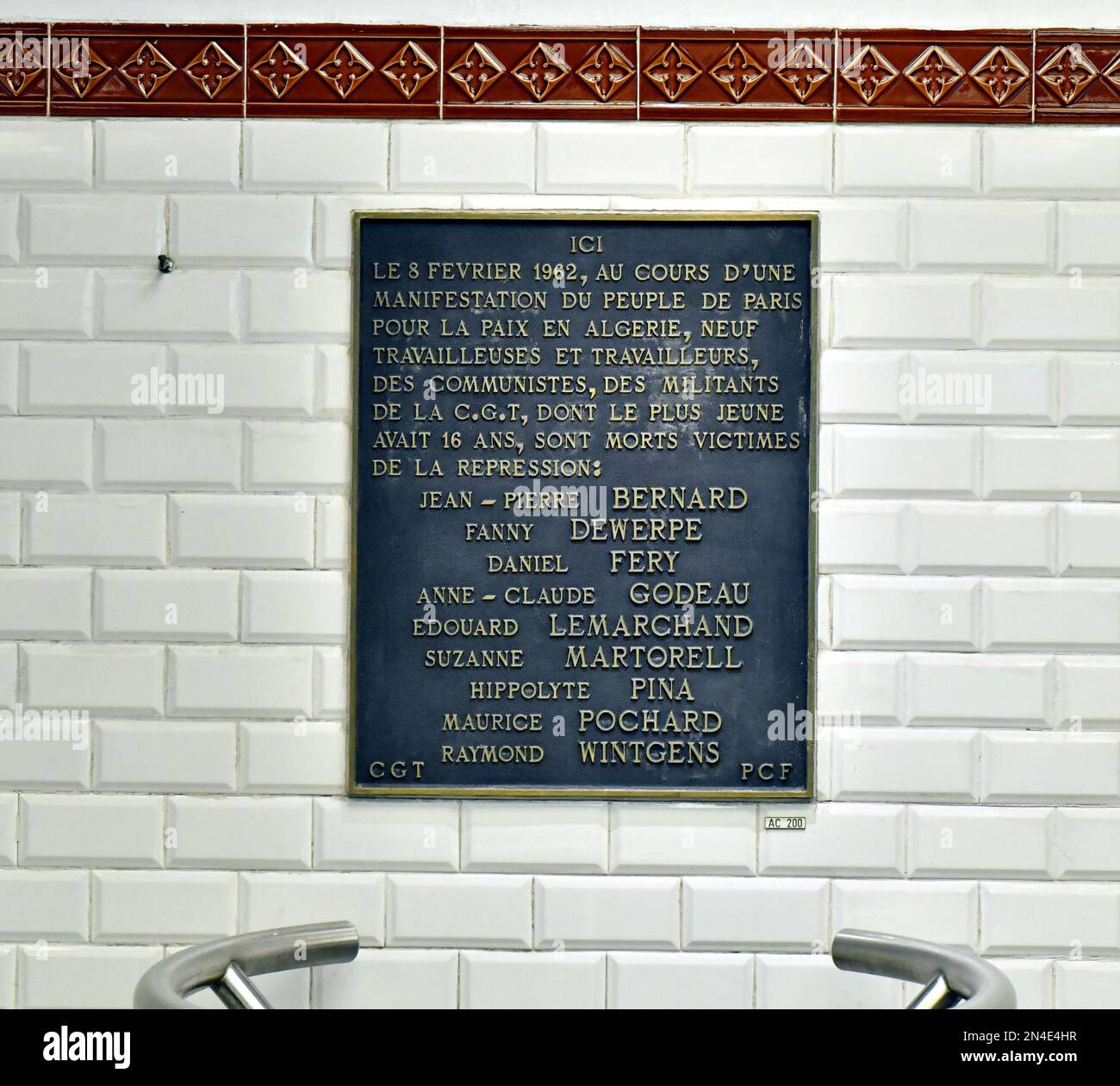 Tribute of the nine people killed by the French police during the ...