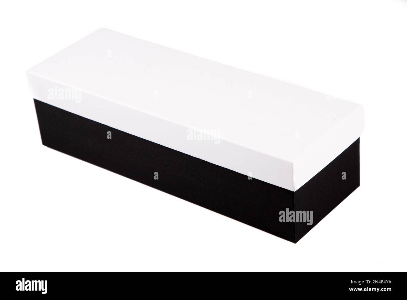 closed black box with white lid against white background Stock Photo ...