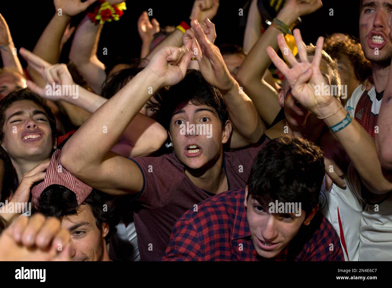 Soccer fans of the Germany national soccer team celebrate their team's ...