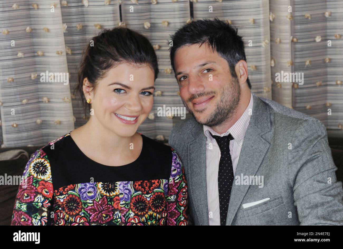 Casey Wilson at left, and David Caspe pose for a portrait at The ...