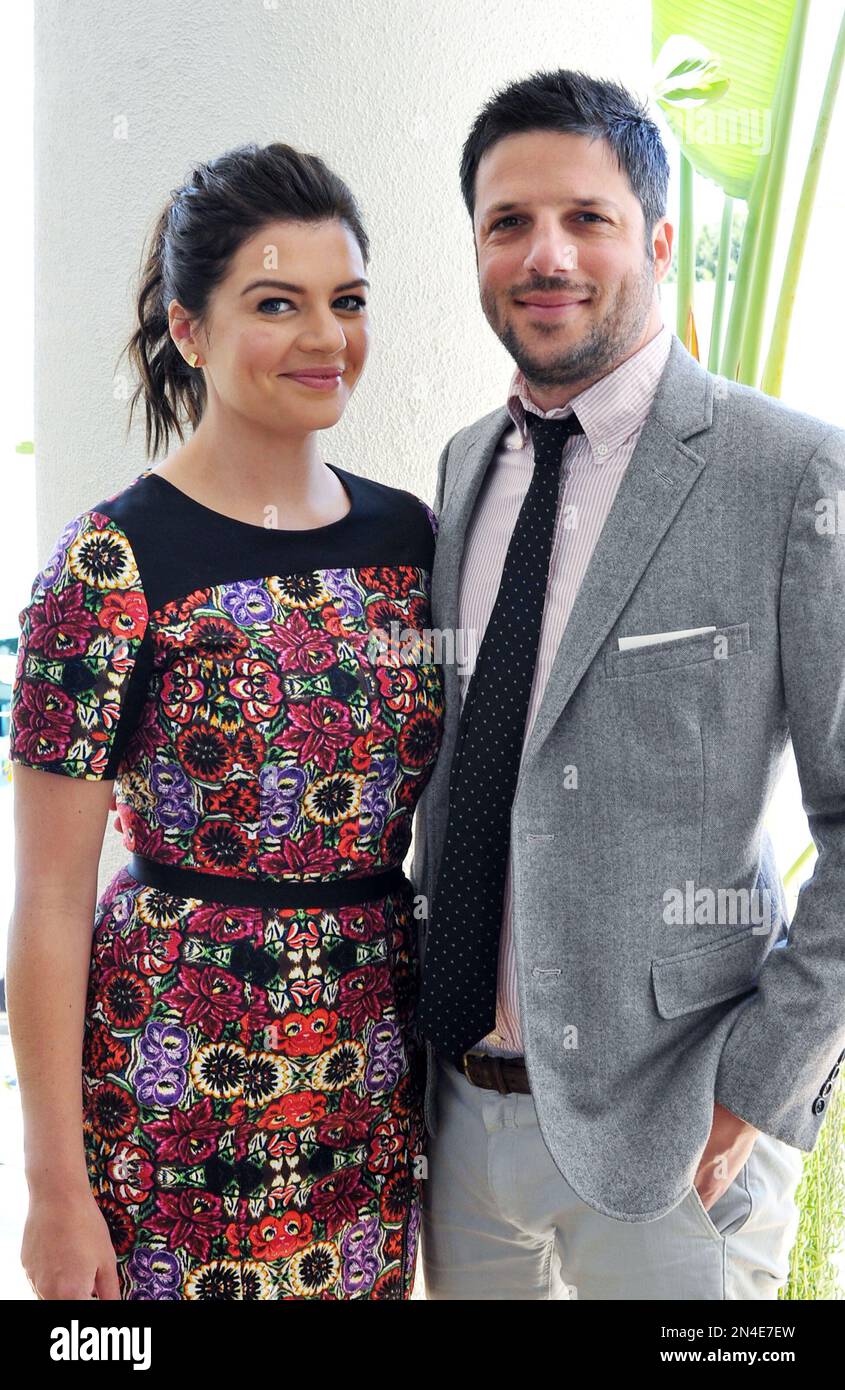 Casey Wilson at left, and David Caspe pose for a portrait at The ...