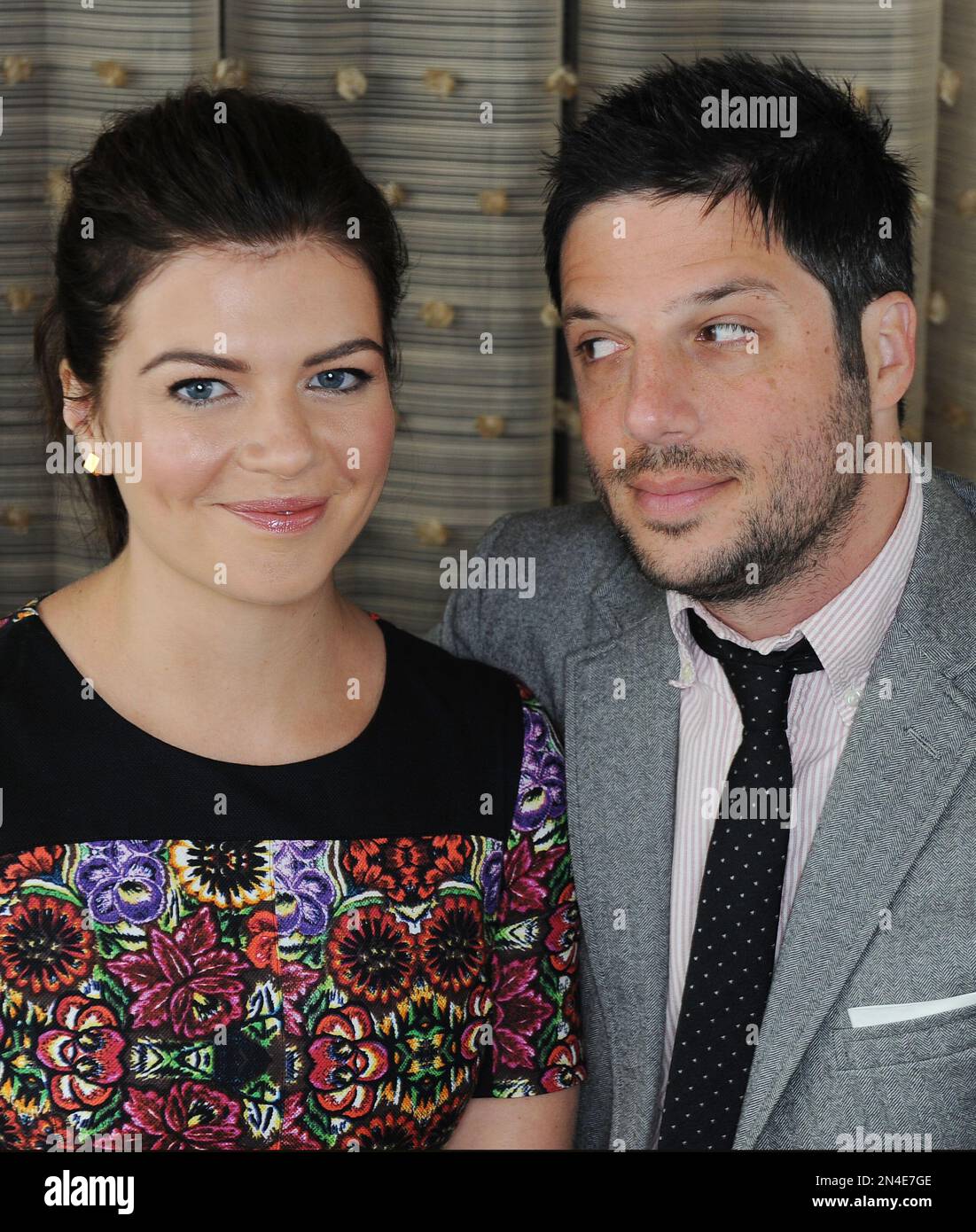 Casey Wilson at left, and David Caspe pose for a portrait at The ...