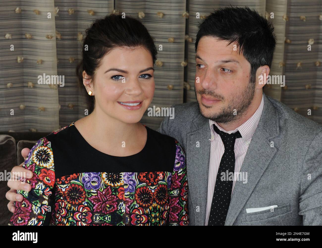 Casey Wilson at left, and David Caspe pose for a portrait at The ...
