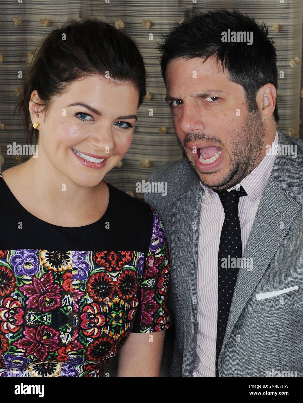 Casey Wilson at left, and David Caspe pose for a portrait at The ...